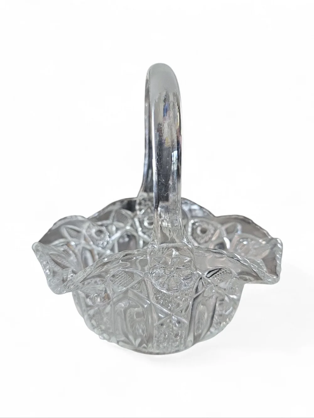 Le Smith | Dining | Vintage Le Smith Quintec Glass Basket Hobstar ...